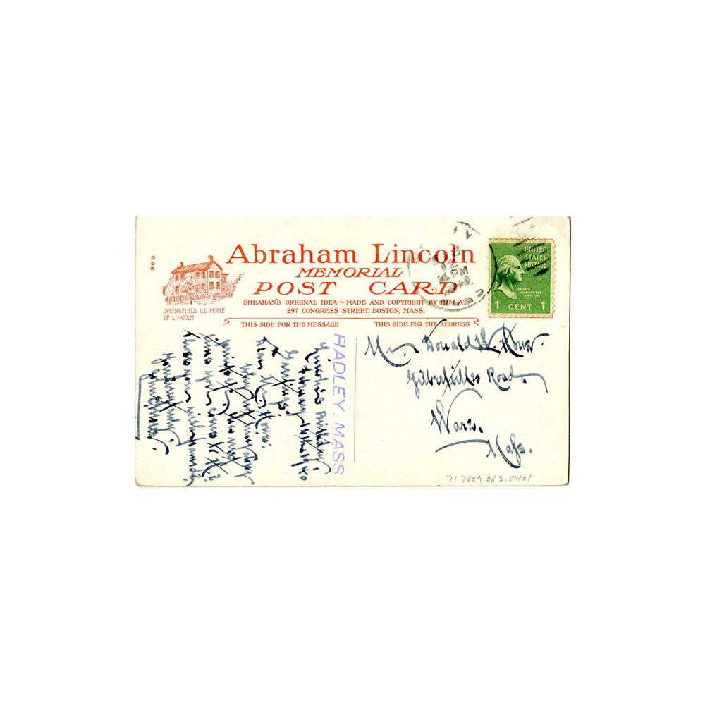 Abraham Lincoln Memorial Post Card | The Lincoln Financial Foundation ...