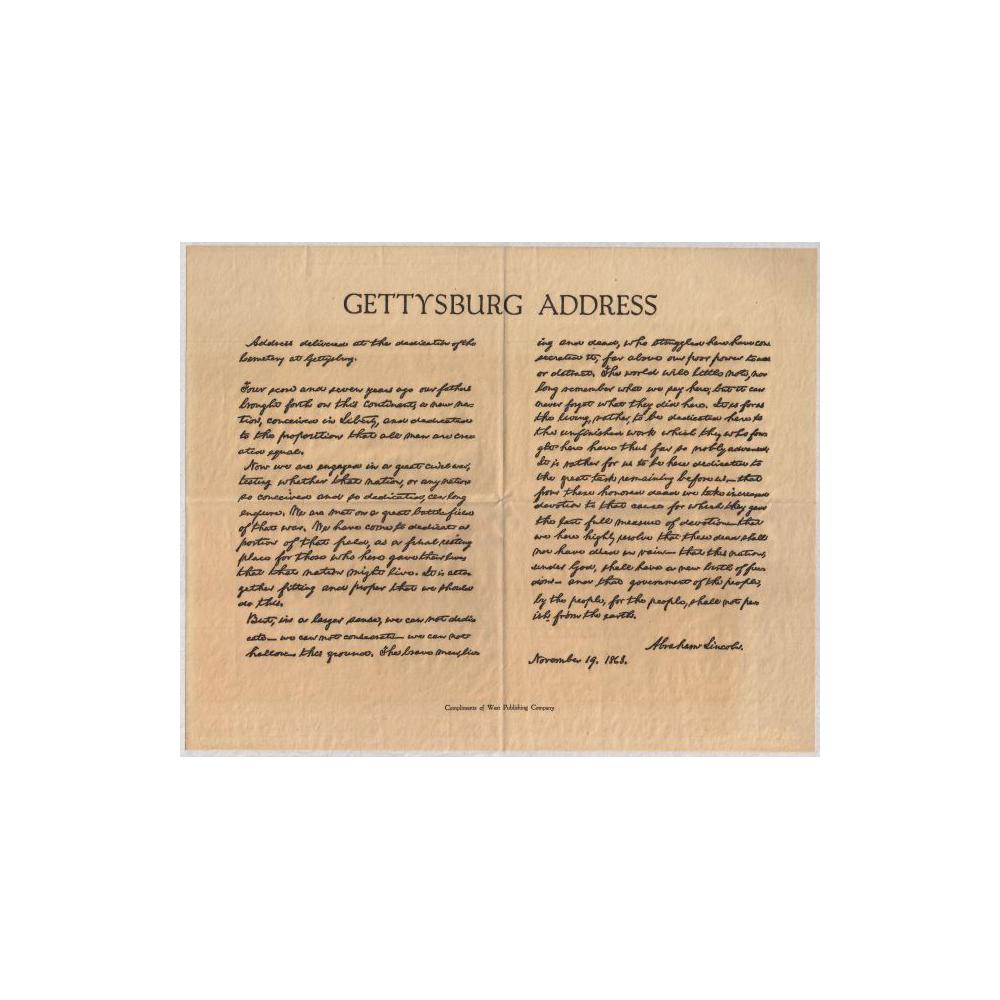 Printable Copy Of Gettysburg Address