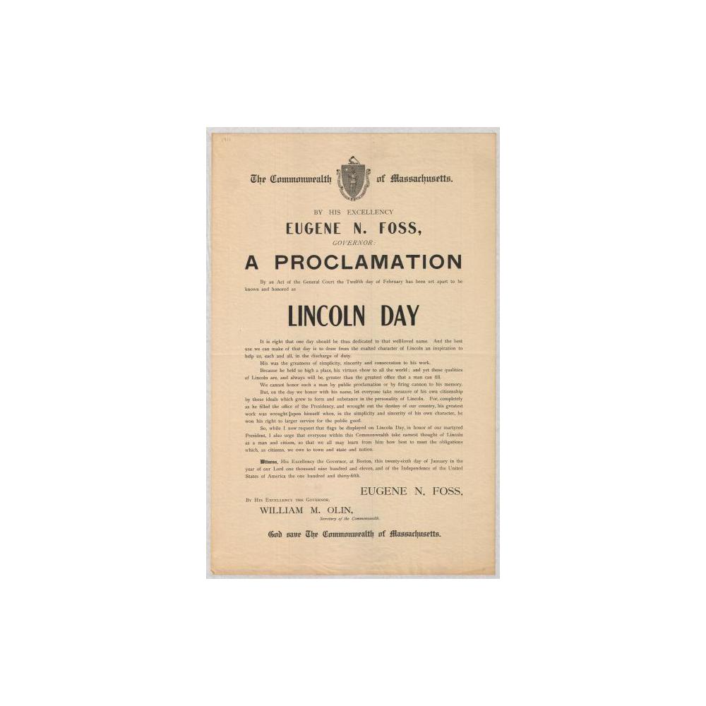 Lincoln Day Proclamation | The Lincoln Financial Foundation Collection