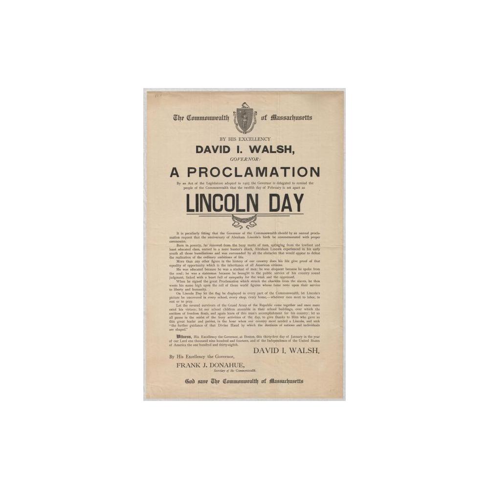Lincoln Day Proclamation | The Lincoln Financial Foundation Collection